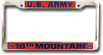 Buy 10th Mountain Division License Plate Frame | Flagline