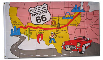 Buy Route 66 - 3'X5' Polyester Flag (MAP) | Flagline