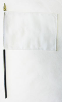 Buy White - 4"X6" Solid Color Stick Flag | Flagline