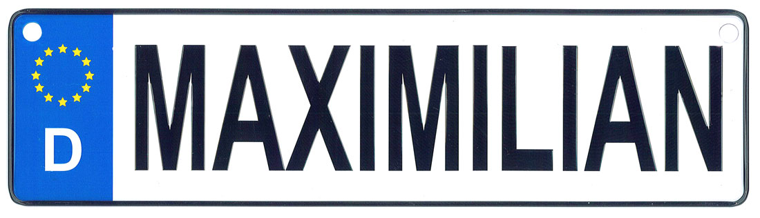 Buy Maximilian - European License Plate (Germany) | Flagline
